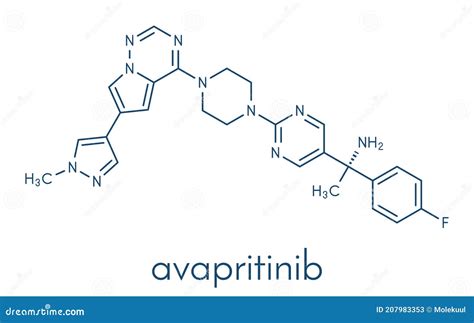 Avapritinib Cancer Drug Molecule Skeletal Formula Stock Vector Illustration Of Inhibitor