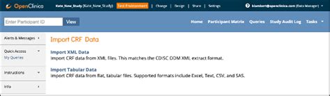 Importing Data Openclinica Reference Guide