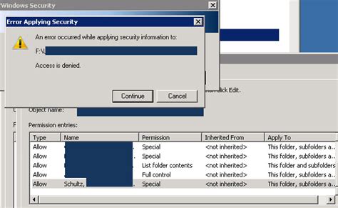 Error Applying Security Access Is Denied A Little Tech Blog
