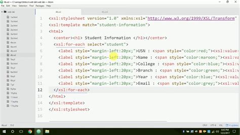 Xml And Xslt Programme Vtu Web Lab Programme Youtube