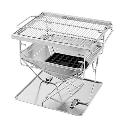 Grillz Camping Fire Pit Bbq Portable Folding Stainless Steel Stove Outdoor Pits Big Ditch Dam