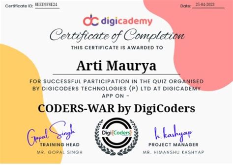 Certificate Html Css Arti Maurya