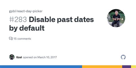 Disable Past Dates By Default · Issue 283 · Gpblreact Day Picker · Github