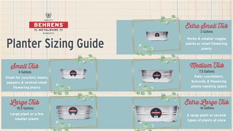 Nursery Container Size Chart