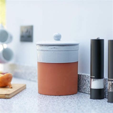 Ceramic Compost Caddy Stylish Terracotta Food Waste Caddy
