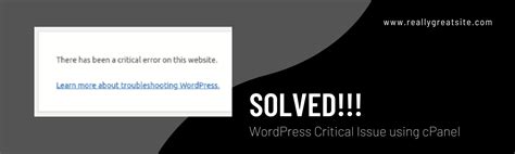 Solved There Has Been A Critical Error On This Website” In Wordpress Using Hosting Cpanel Or Ftp