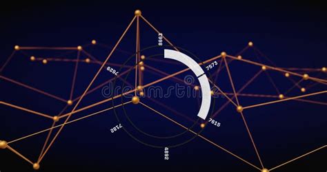 Circular Graph With Numbers And Connecting Lines Data Visualization Image Stock Illustration