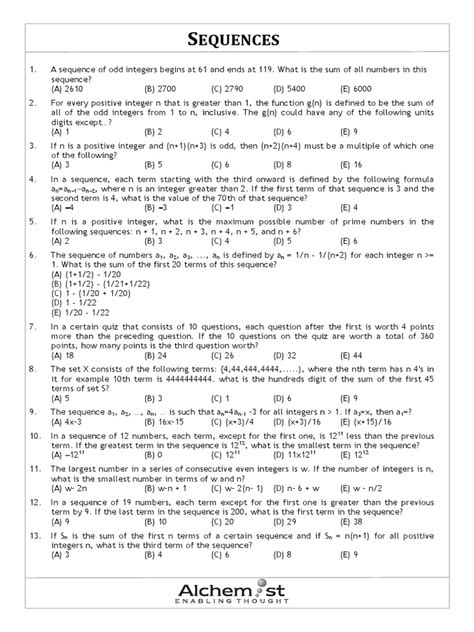 sequences pdf sequence numbers