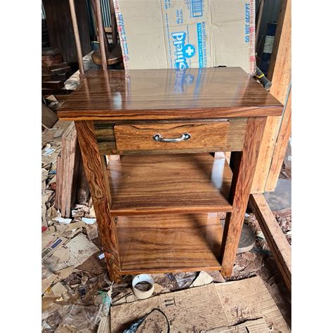 Magkuno Wood Side Table With Drawer Shopee Philippines