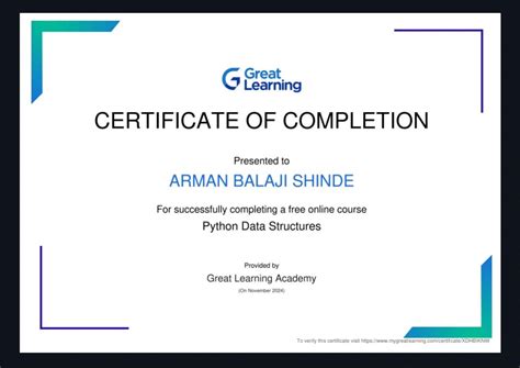 Arman Shinde On Linkedin Python Datastructures Continuouslearning Greatlearningacademy