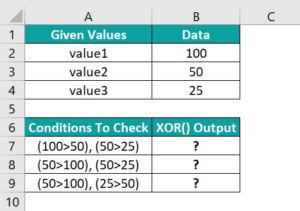 XOR Excel Function Formula Examples How To Use