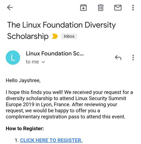 Jayshree P On Linkedin Diversity Diversityintech Scholarship Linuxfoundation Summit2019