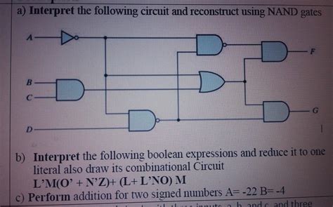 solved a interpret the following circuit and reconstruct