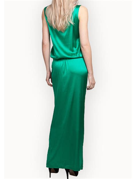 Maxi Dress Roxi Long Silk Dress In Smaragd