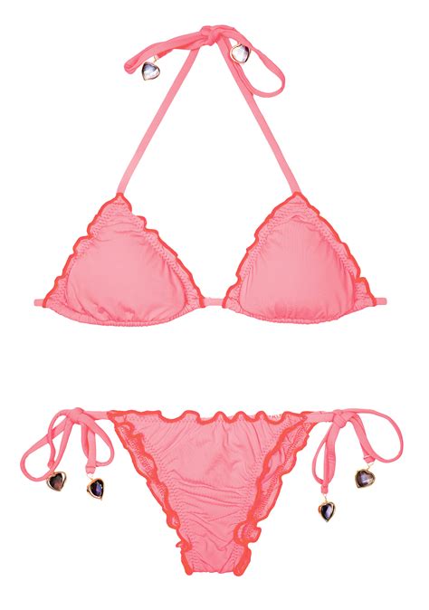 Despi Pink Scrunch Micro Bikini Mini Corazon Pink