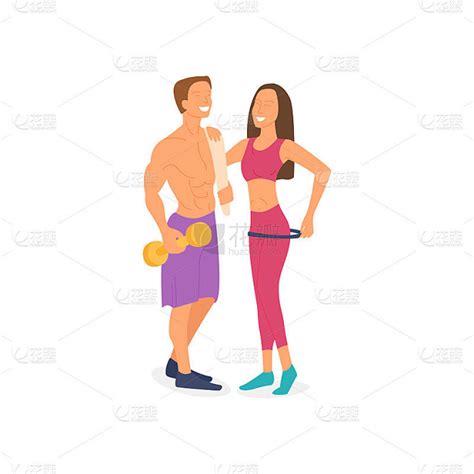 矢量平面健身运动全家。