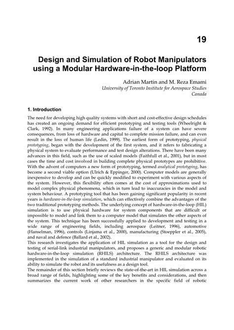 pdf design and simulation of robot manipulators using a modular
