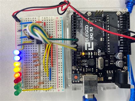 Lesson 16 Eight Led With 74hc595 R16lab