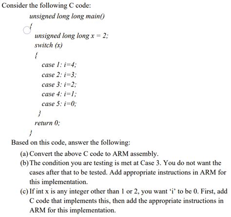 Solved Consider The Following C Code Unsigned Long Long