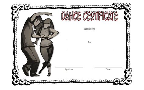 Dance Certificate Template Printable Holiday Crafts