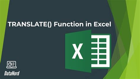 Translate Function In Excel Beta Features Preview Youtube