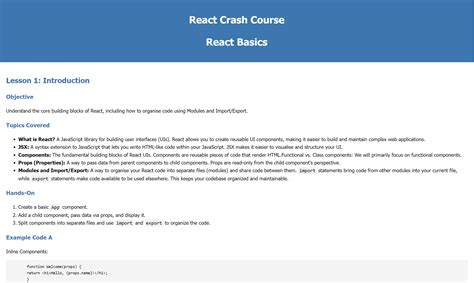 React Crash Course