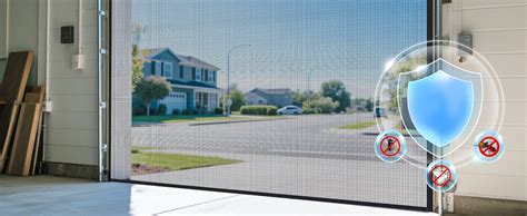 Sliding Garage Door Screen With Track Magnetic Closure Fiberglass Mesh