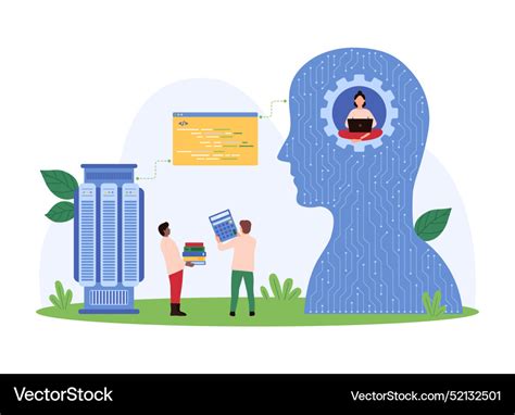 Server And Database Management Tiny People Vector Image