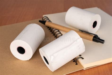 Several Rolls Of Check Tape Close Up Isolated On White Or Top View Stock Image Image Of