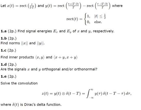 Solved Let X T Rect And Y T Rect TT Chegg Com