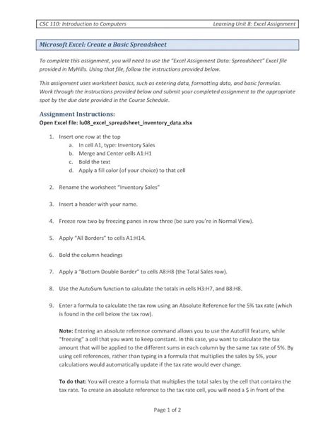 Pdf Microsoft Excel Create A Basic · Pdf Filecsc 110 Introduction