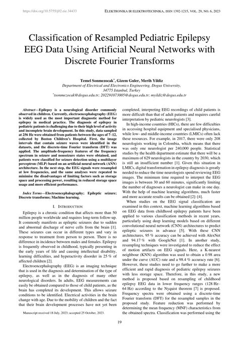 Pdf Classification Of Resampled Pediatric Epilepsy Eeg Data Using