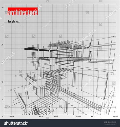 Vektor Stok Architecture Grid Blueprint Background Sample Tanpa Royalti 617856500 Shutterstock