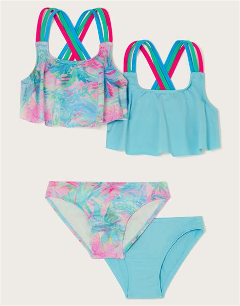 2 Pack Splash Print Bikini Sets Multi Girls Beach And Swimwear