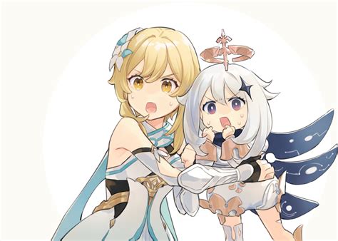 Lumine And Paimon Genshin Impact Drawn By Timukai Danbooru