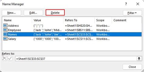 How To Delete Or Update Named Range