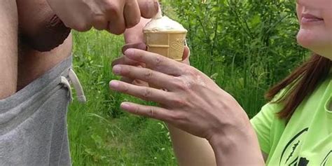 Slow Motion Cumshot To Ice Cream Girl Eat This