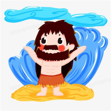 卡通可爱手绘q版盘古开天地元素png图片素材下载手绘png熊猫办公