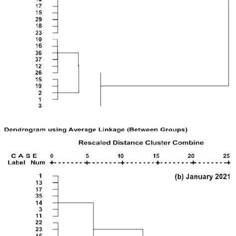 Dendrogram Showing The Spatial Clustering Of Samples For A January