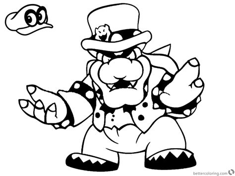 Mario Odyssey Coloring Pages At Free Printable