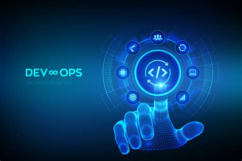 Devops Agile Development And Optimisation Concept On Virtual Screen Software Engineering
