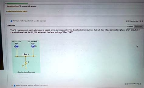 Solved Question4of7 Question4 4 Pointssa The Reactance Of Each Alternator Is Based On Its Own
