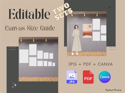 Two Set Canvas Size Guide PDF Canva Wall Art Size Guide Print Size Guide Artwork Size