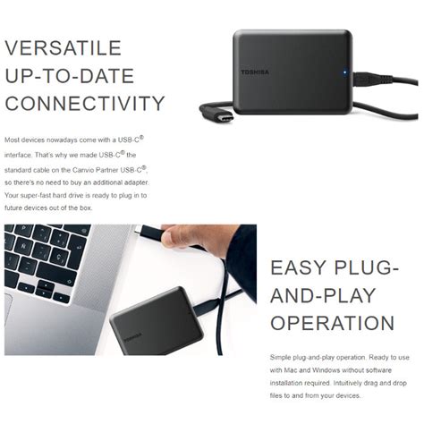 Toshiba Portable External Hard Drive CANVIO PARTNER USB C MSL Digital Online Store