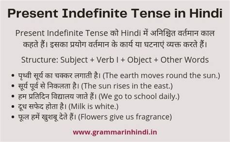 Shiksha Present Indefinite Tense In Hindi With Kinds Rules Examples