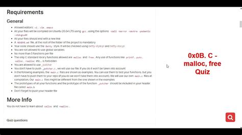0x0b C Malloc Free Quiz Youtube