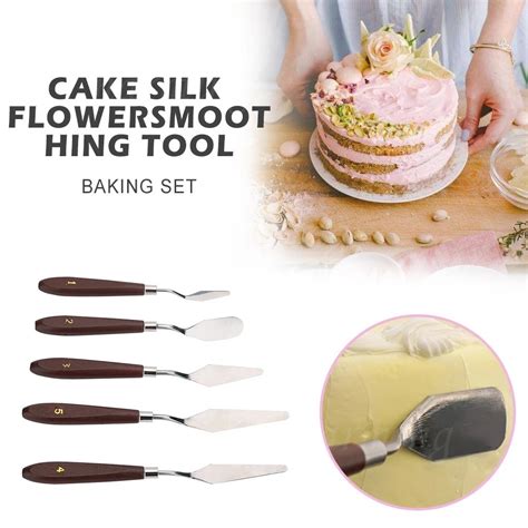 แพงกว่า แต่ดีกว่าไม้พายสแตนเลสสําหรับทําเบเกอรี่ ชุดปาดแต่งหน้าเค้ก 5 ชิ้น ชุดแต่งเค้ก ปั้นฟอง