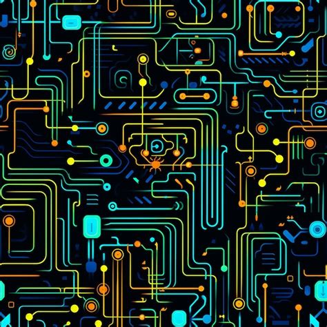 Premium Ai Image General Circuitry Pattern Illustration Repeating