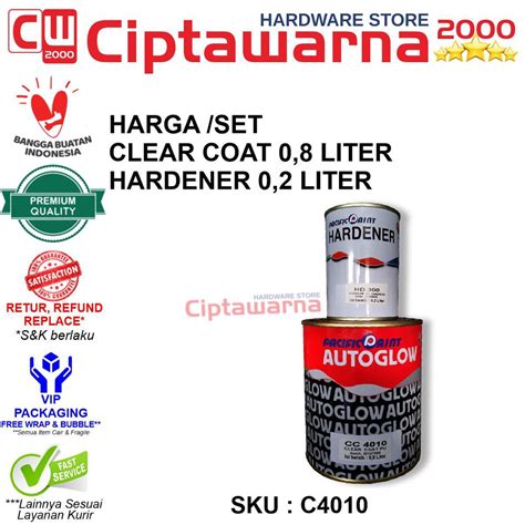 Jual Clear Coat Autoglow 4010 1 Liter Pernis Clearcoat Palembang