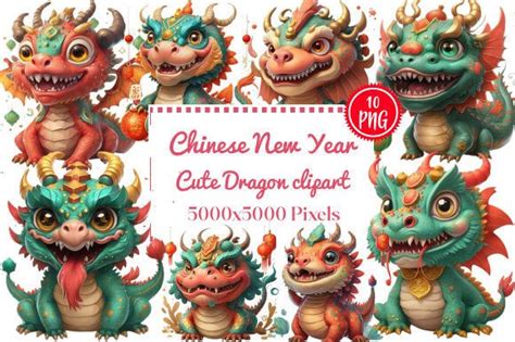 Chinese New Year Cute Dragon Clipart Graphic By Design Art Creative Fabrica